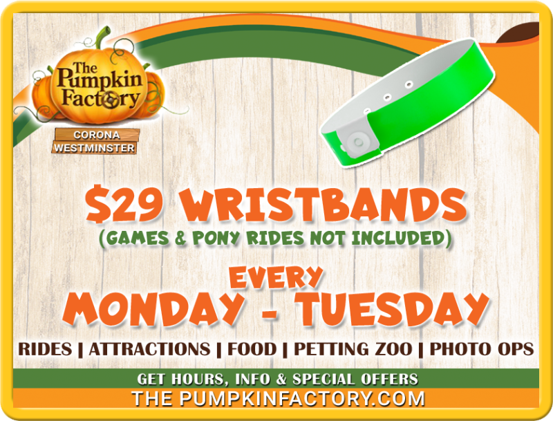Specials - The Pumpkin Factory in Corona and Westminster, CA is open ...