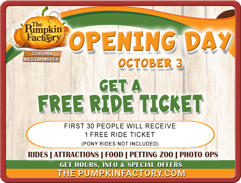 Specials - The Pumpkin Factory in Corona and Westminster, CA is open ...